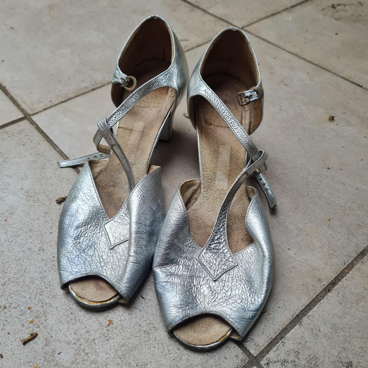 The softest silver leather Mary Jane dancing shoes.... - Depop