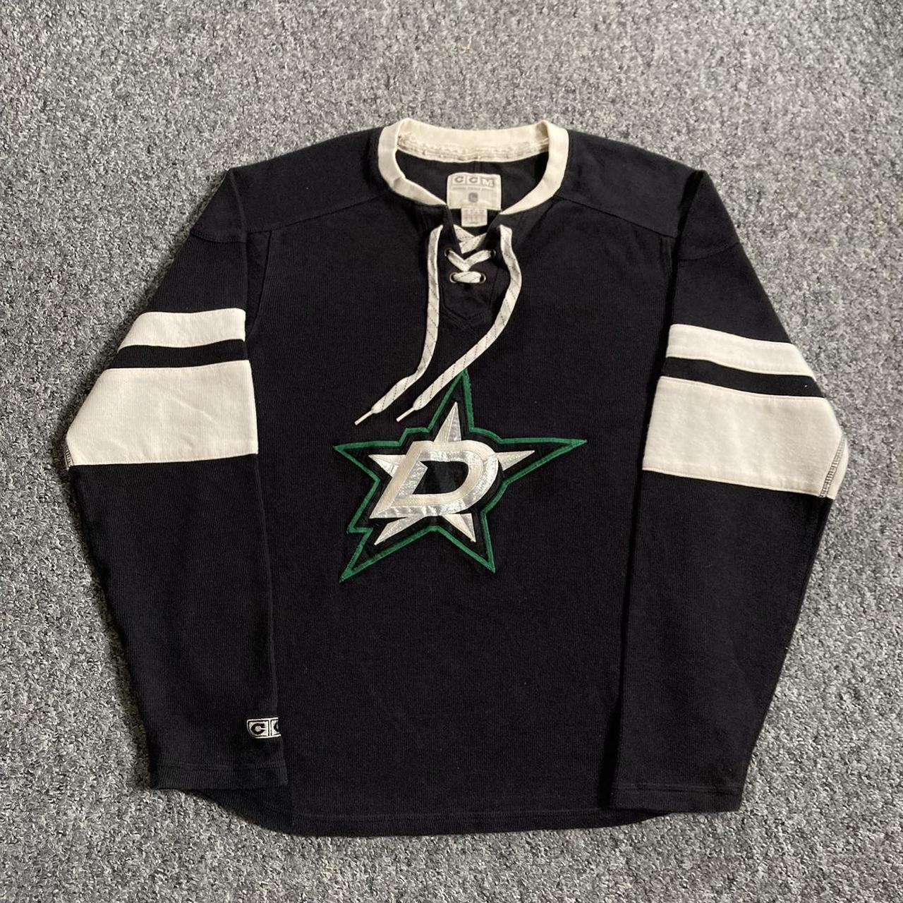 Vintage Dallas Stars NHL Jersey Sweatshirt Black CCM... - Depop