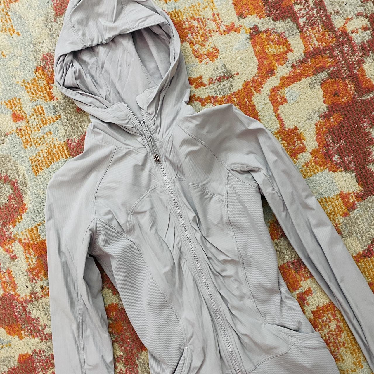 lululemon light blue waterproof define jacket not... - Depop