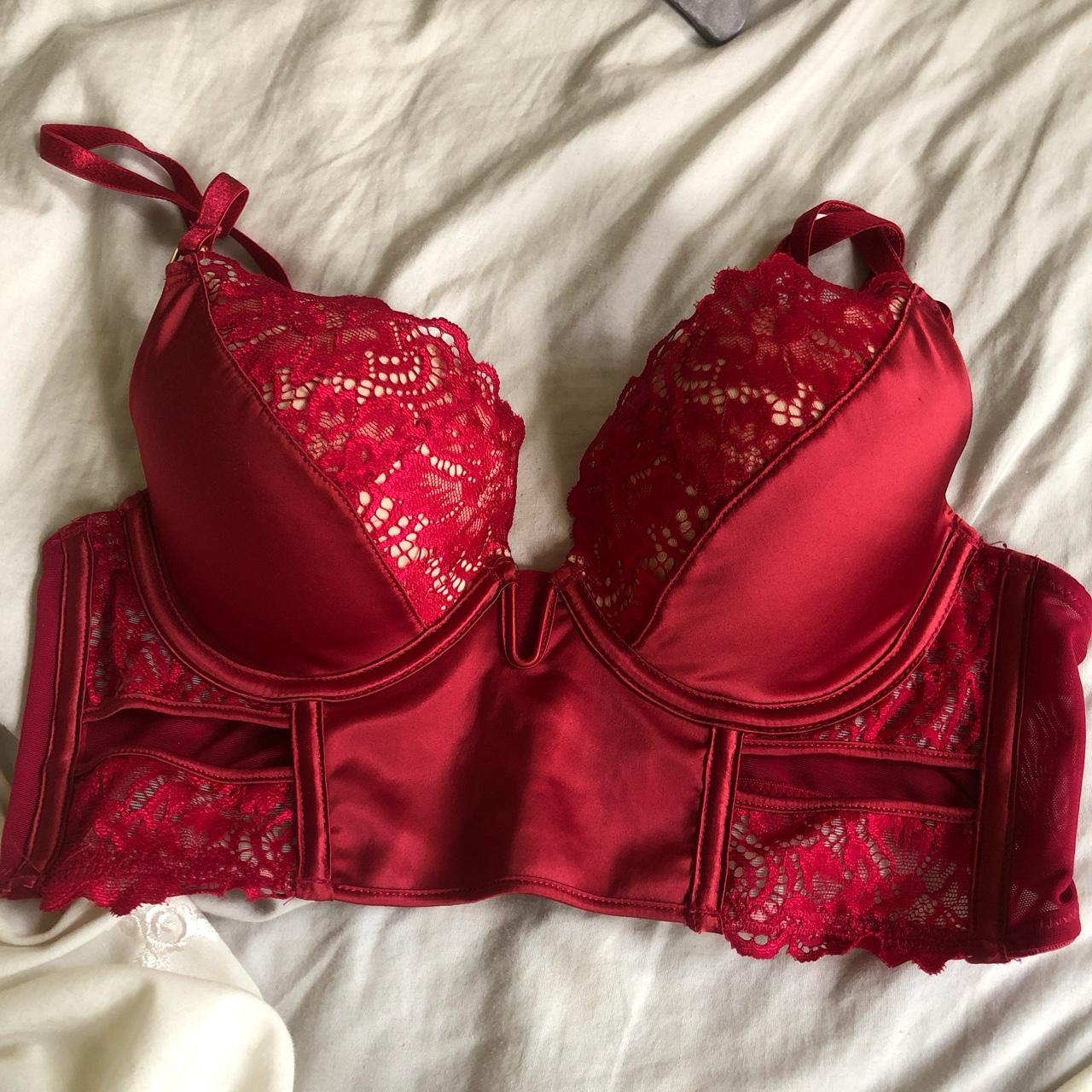 Corset Bra Red 12b Bras And Things Corset Depop