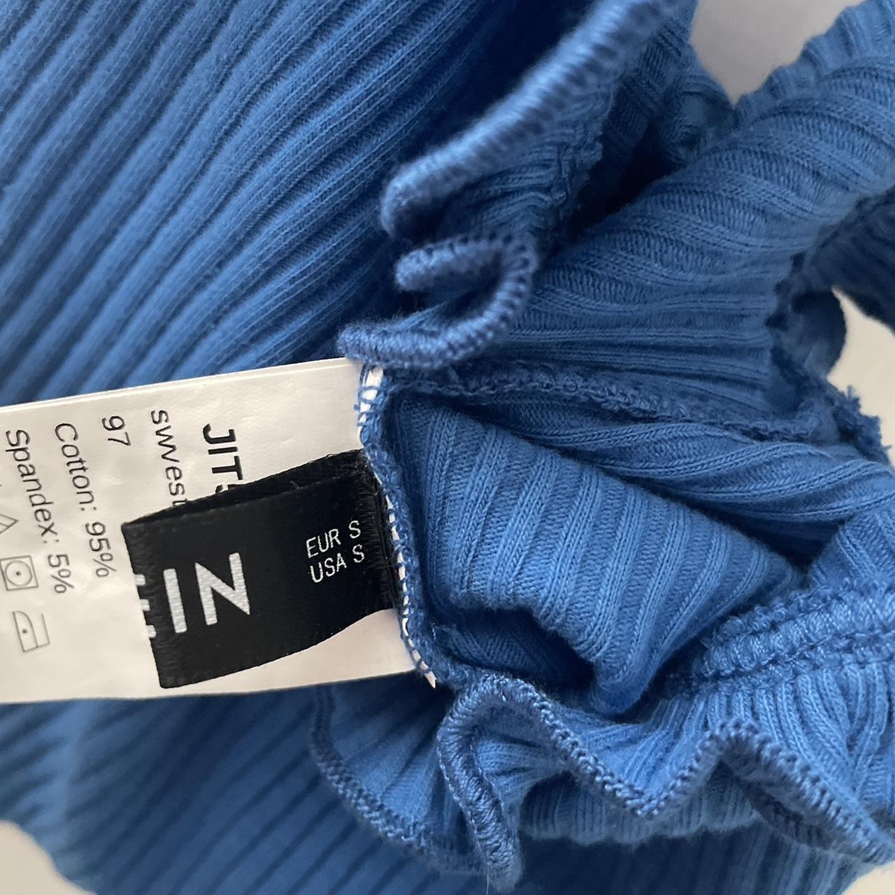 Shein blue ruffled cropped top. Never been worn.... - Depop