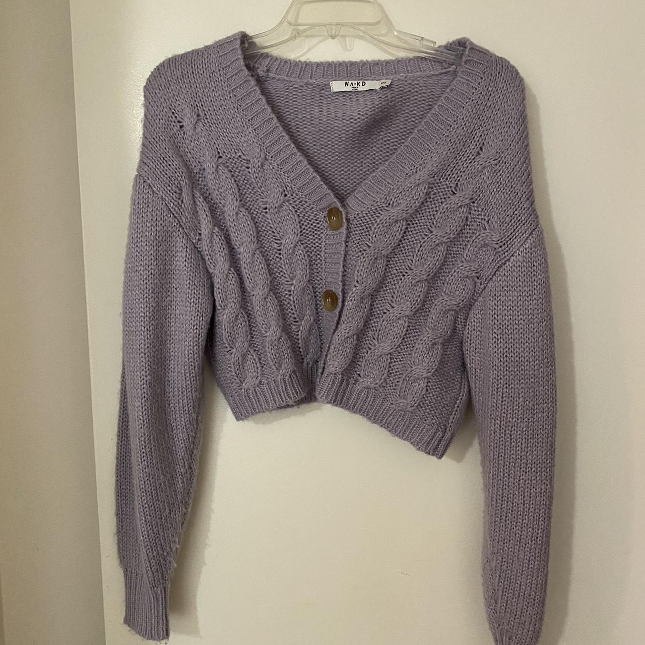 Purple cardigan Similar to Khaite cardigan - Depop