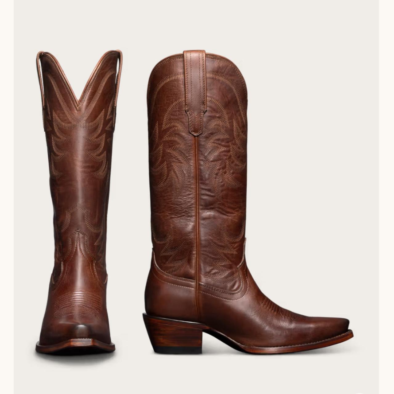 The annie tecova cowboy boots in color sequoia. like... | Depop