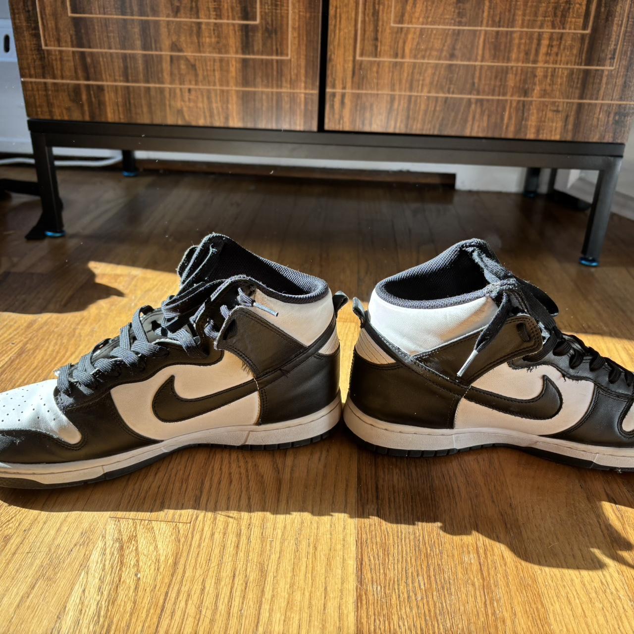 Nike Dunk High Pandas size 11 black and white,... | Depop