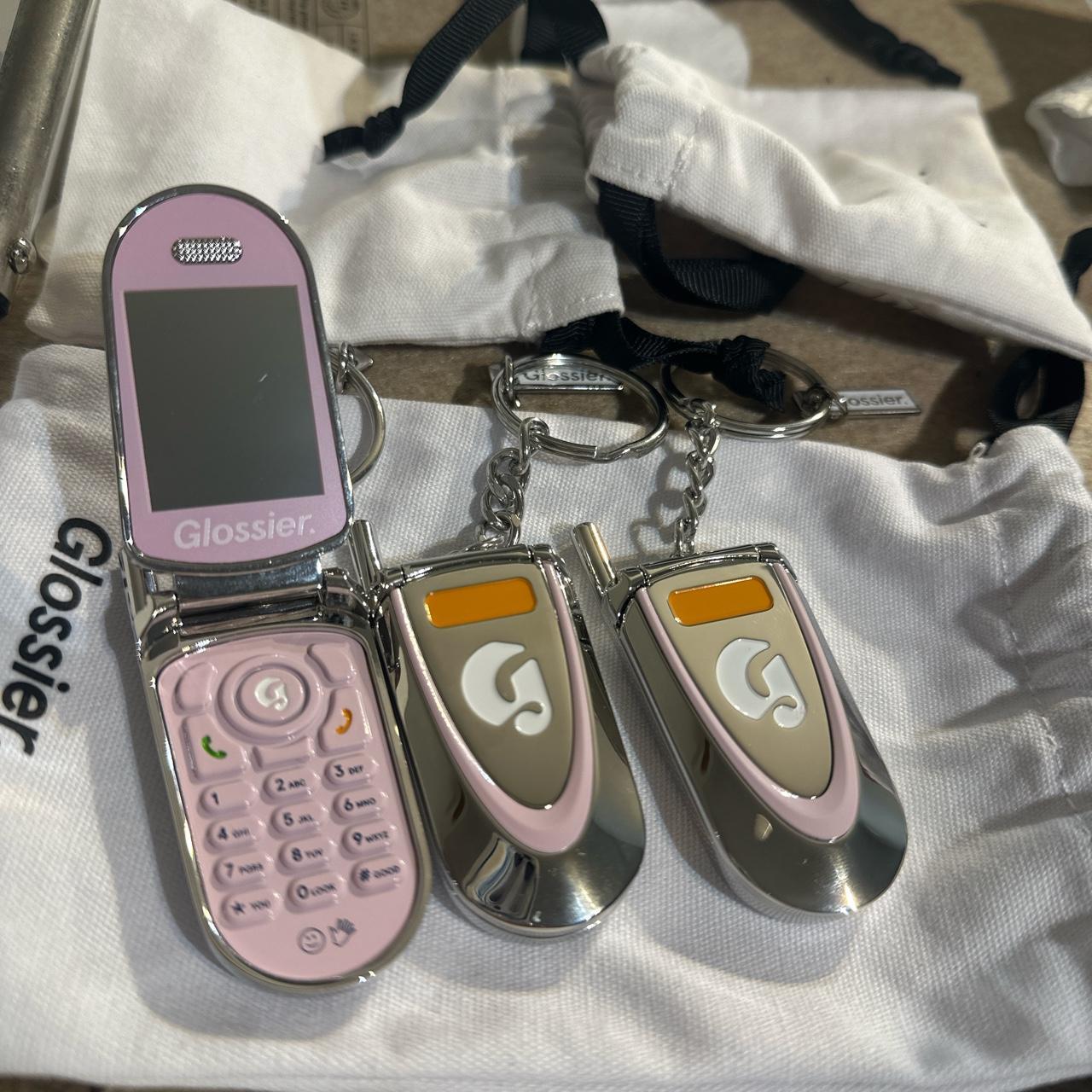Glossier phone charm keychain Brand new! Has a... - Depop