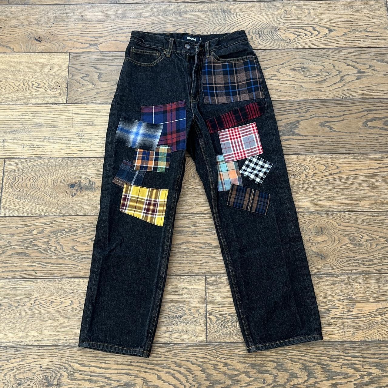 XLARGE Patchwork black denim - Depop