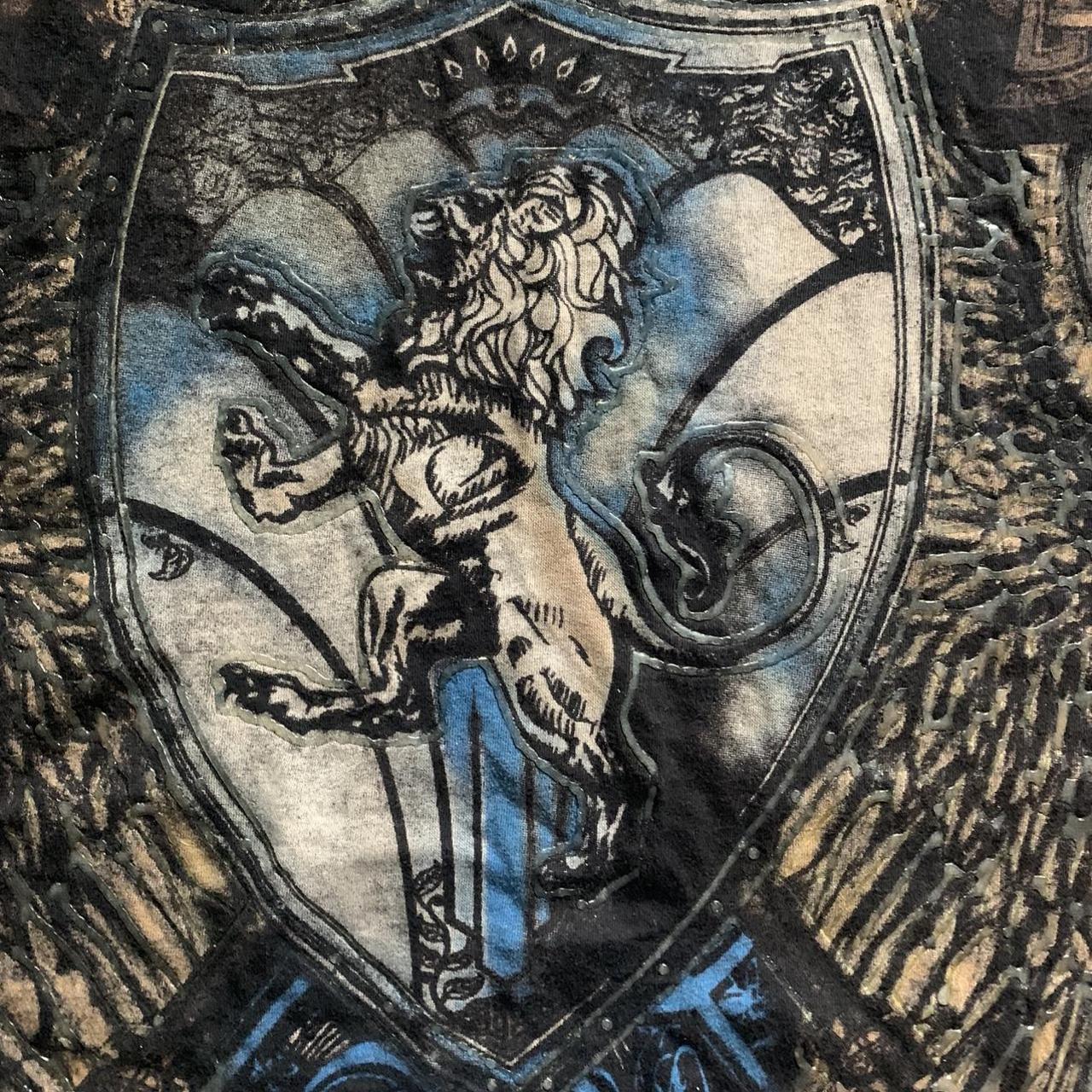 Affliction type shirt, super cool graphic... - Depop