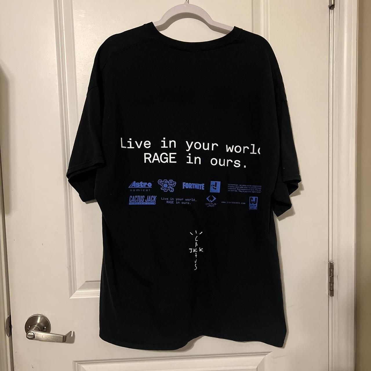 Travis Scott Live In Your World, Rage In Ours XL... - Depop