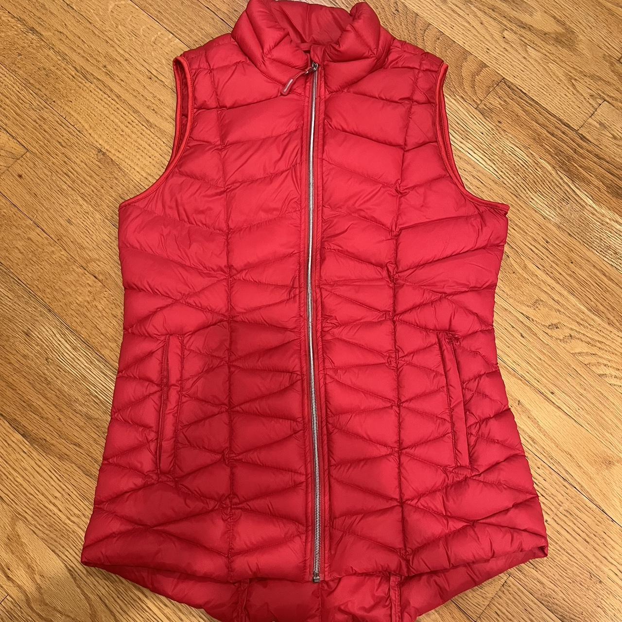 tangerine brand red puffer vest size s #vest #puffer... - Depop