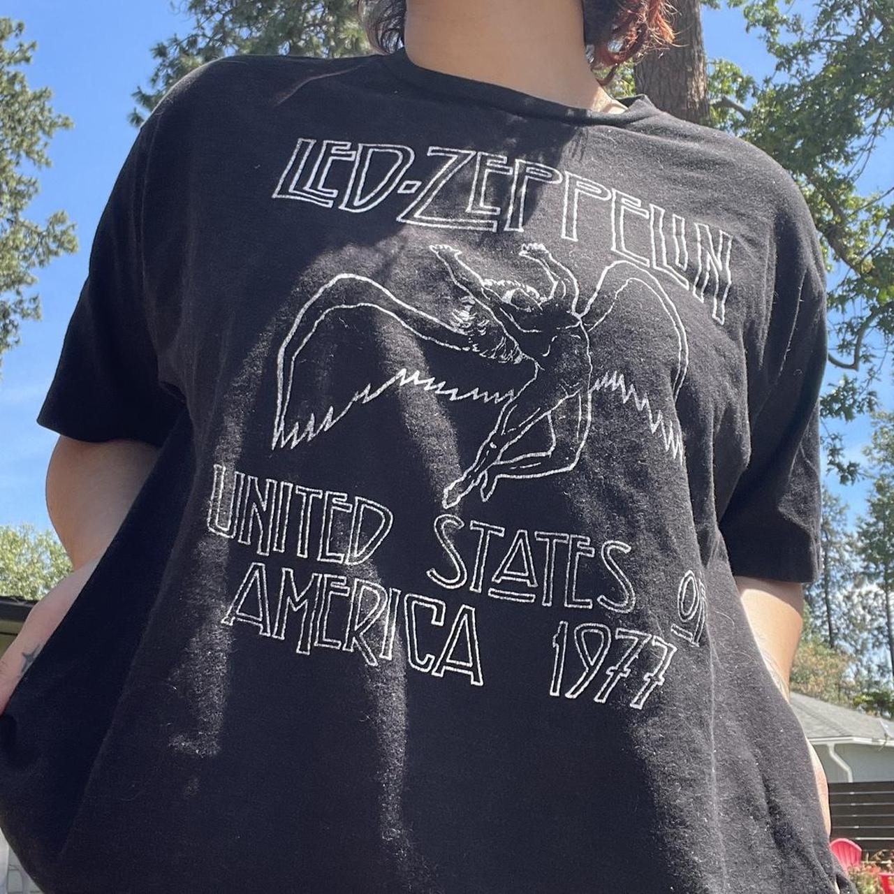 LED ZEPPELIN TEE Not sure if vintage or not. Worn... - Depop