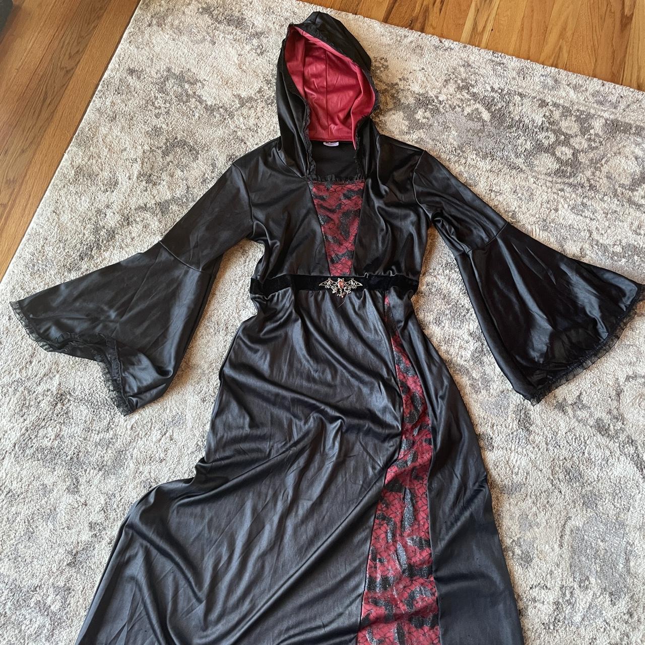 🐈‍⬛🥀 Black and red vampire dress with hood and cape... - Depop