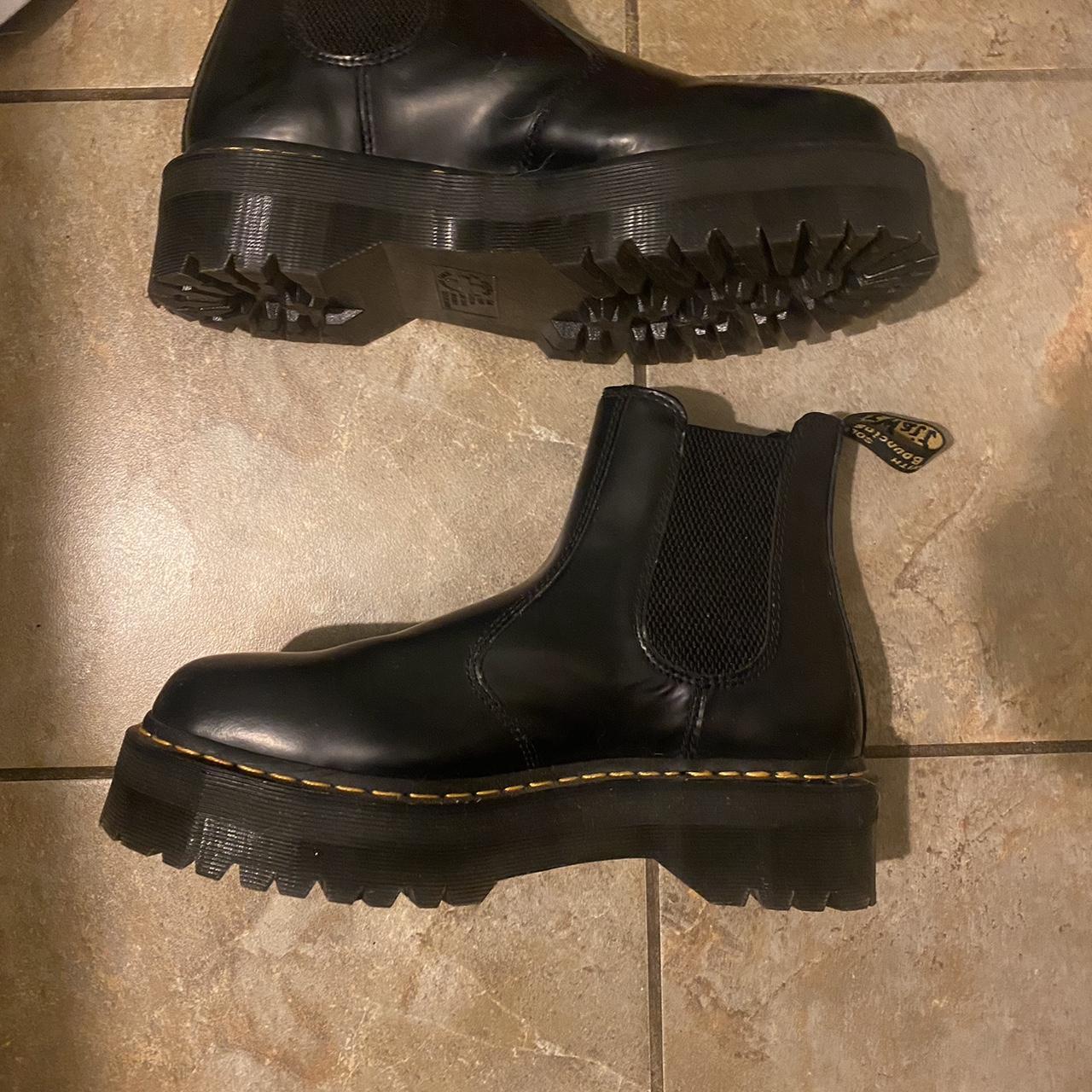 doc marten chelsea platform boots. barely worn,... - Depop