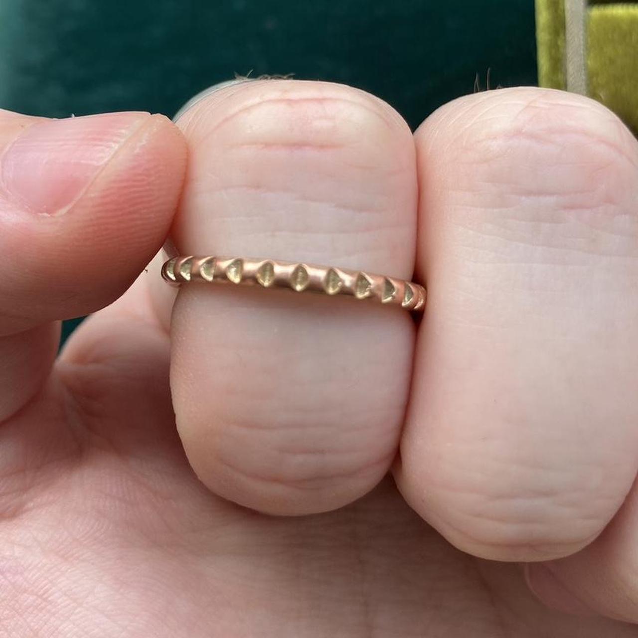 Copper tone stud eternity band ring. Pattern goes... - Depop