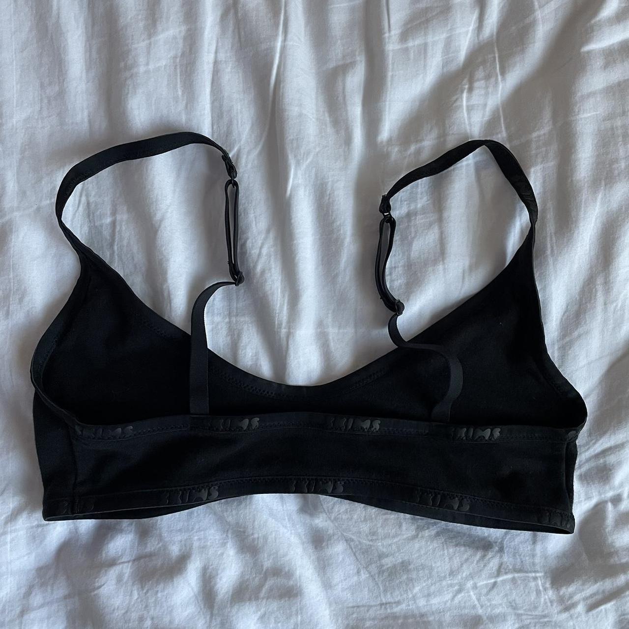 skims cotton logo scoop bralette - size small -... - Depop