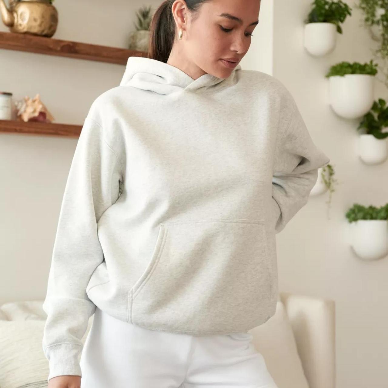 aritzia perfect cozy boyfriend fleece hoodie... - Depop