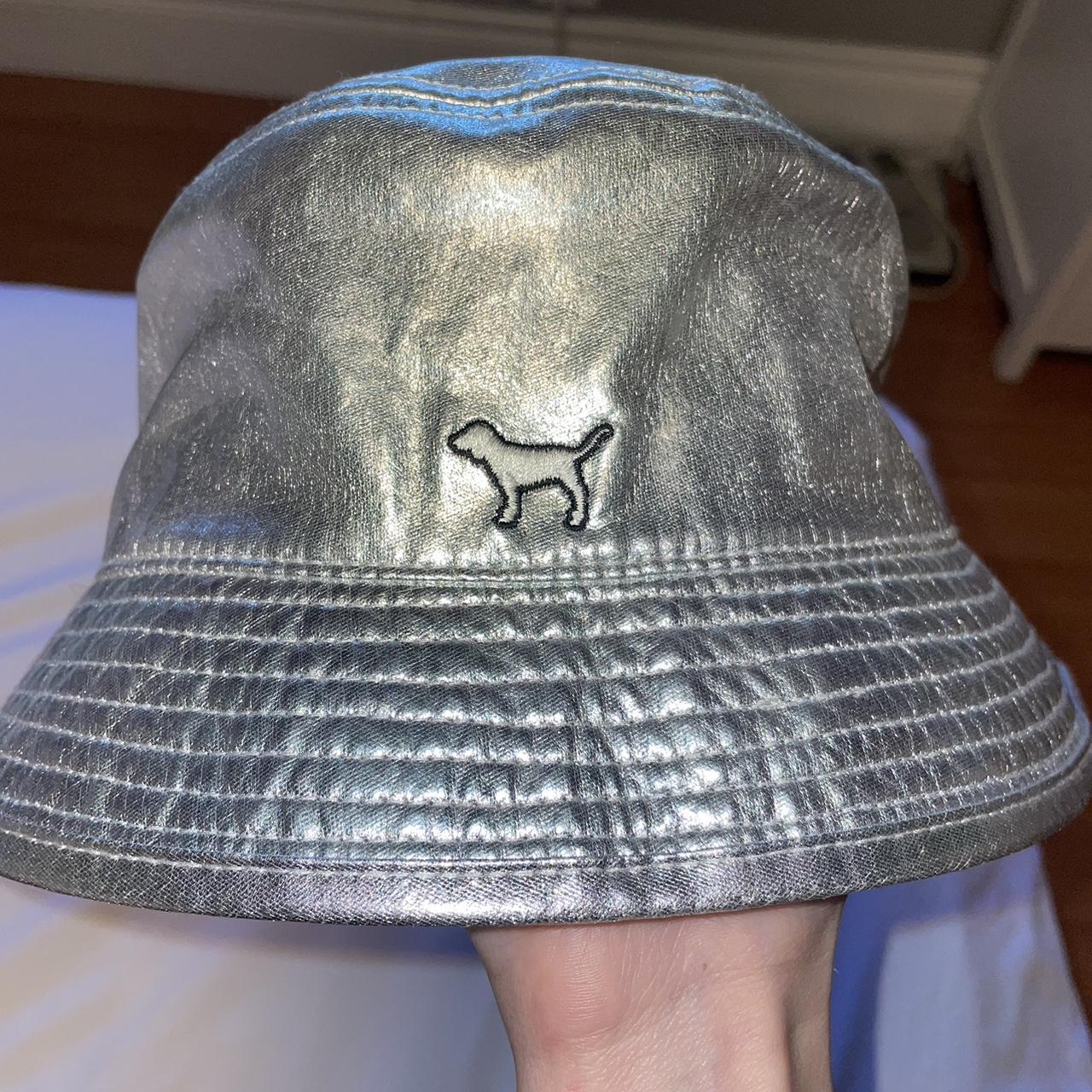 Victorias Secret Pink Metallic bucket Hat - Depop