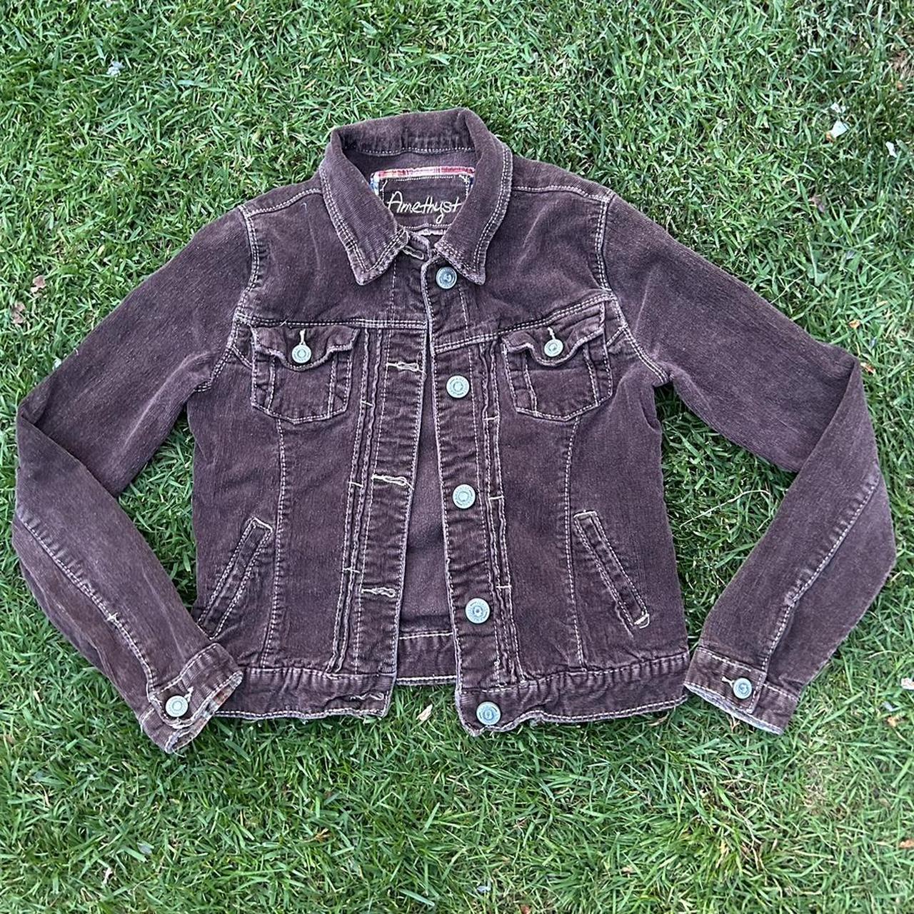 Brown button up jacket Amethyst tag Size xs/s - Depop