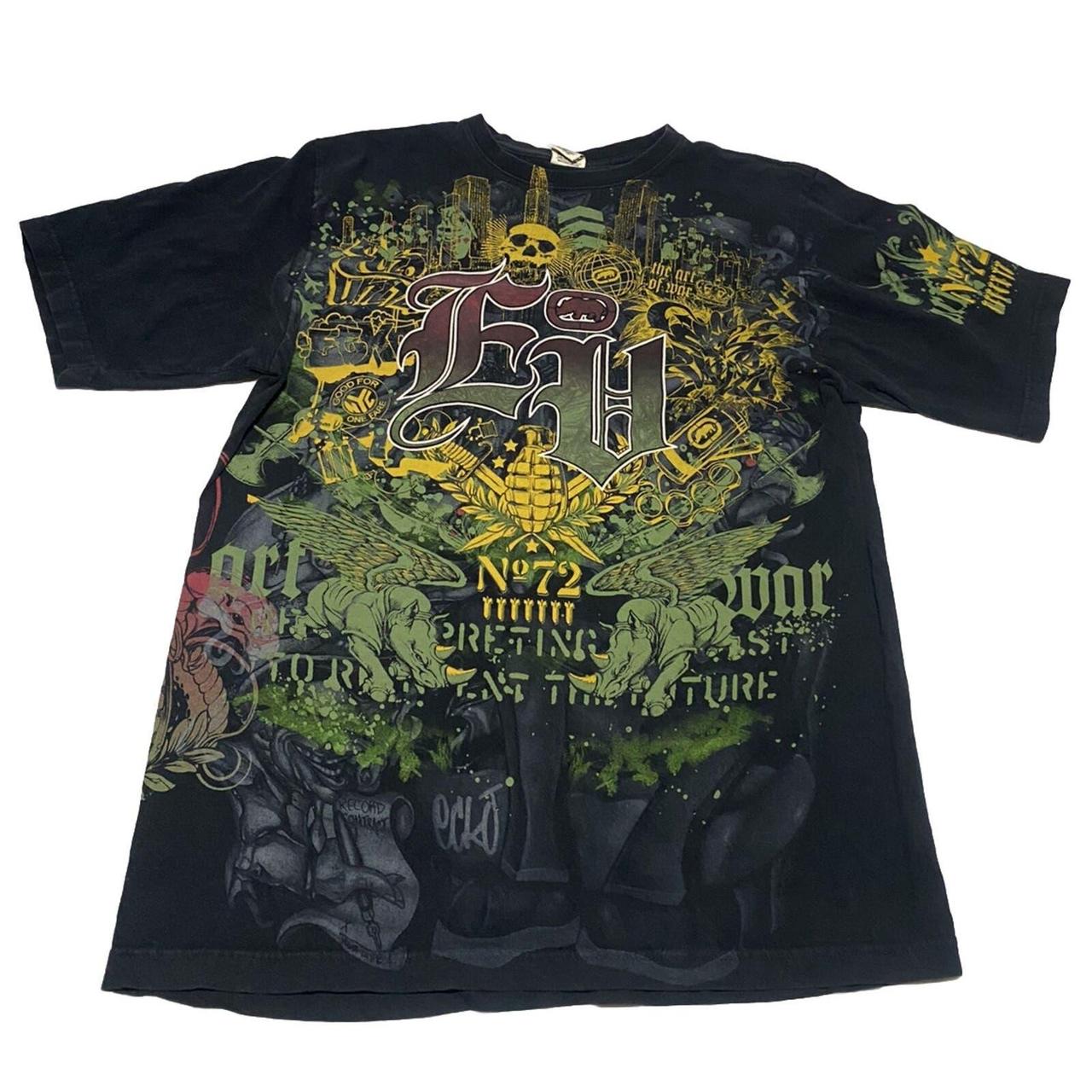 Y2K Grunge Ecko Unltd Skull T-Shirt Mens Large Short... - Depop