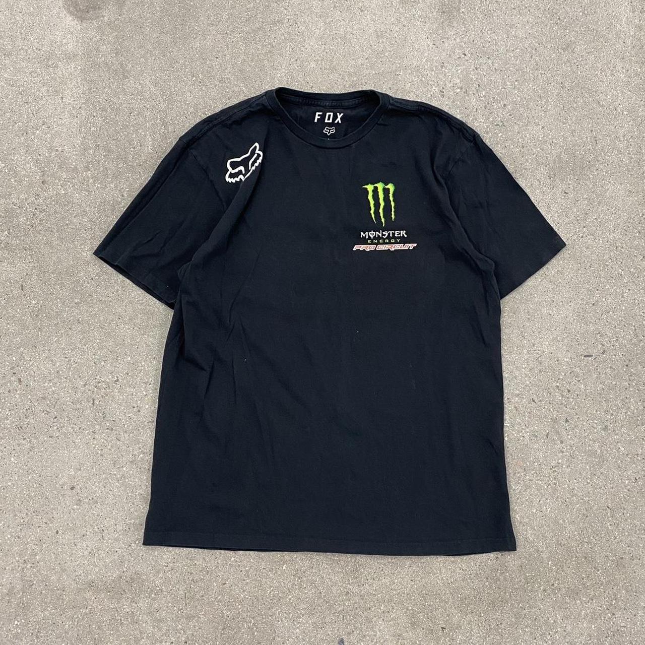 Y2K fox racing monster energy energy T-shirt Size... - Depop