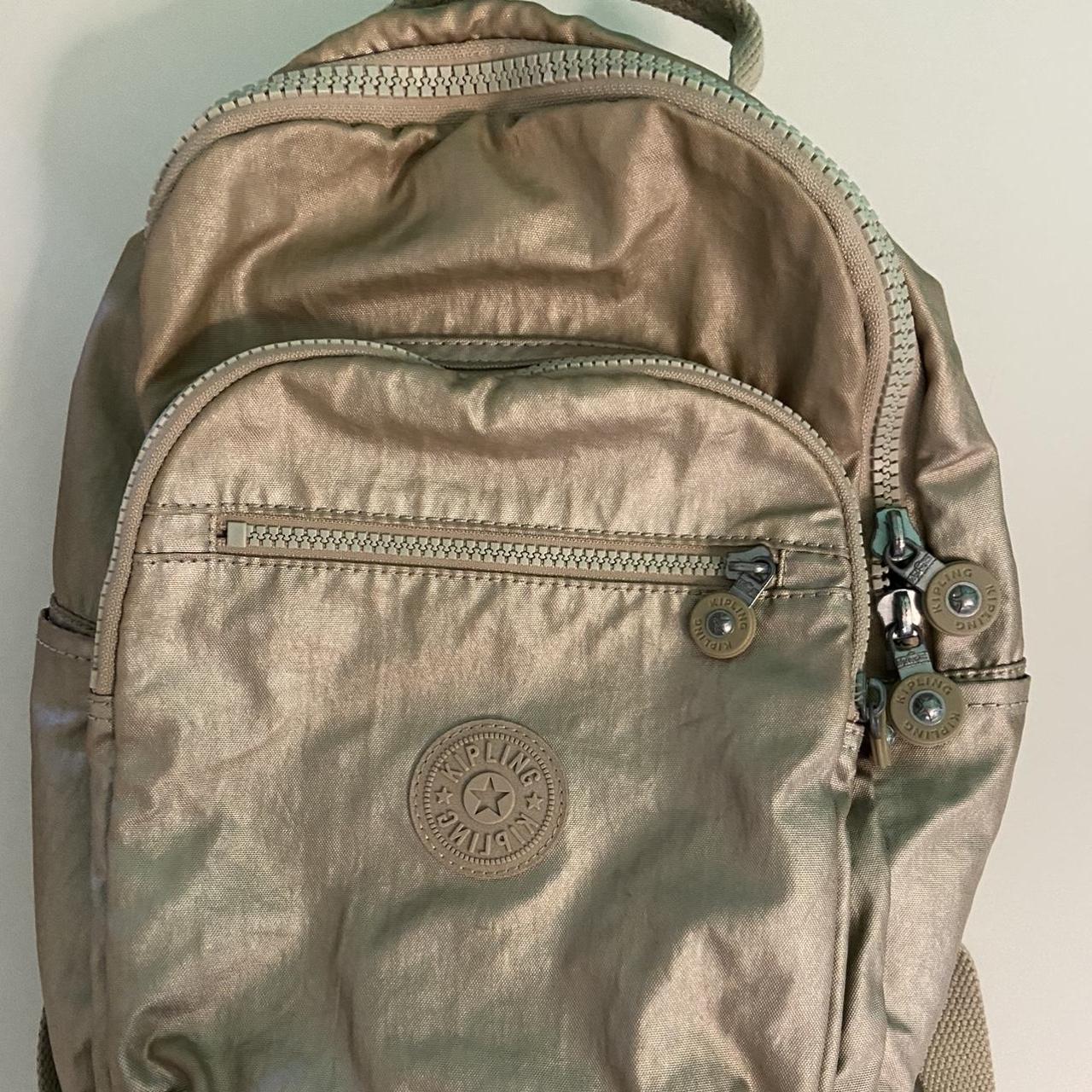 super cute vintage metallic kipling mini backpack!... - Depop