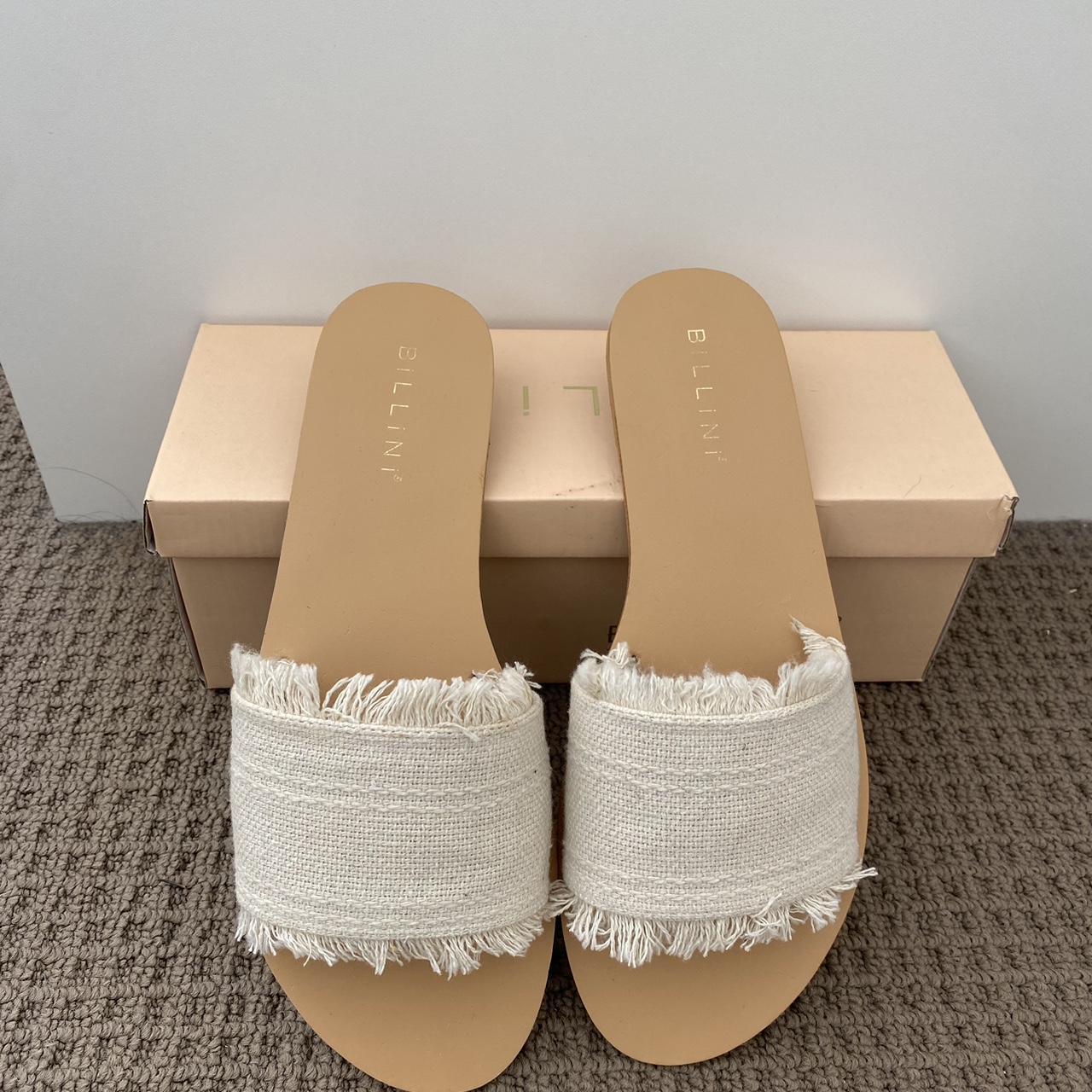 - Size 8 Billini flat slides - Colour : cream woven... - Depop