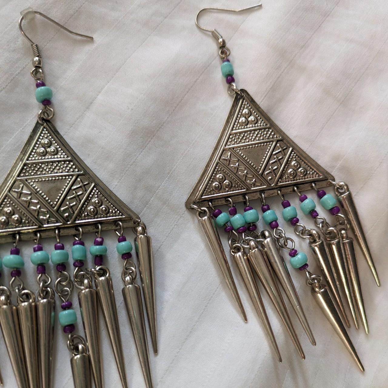 New Look boho long dangly earrings in excellent... - Depop