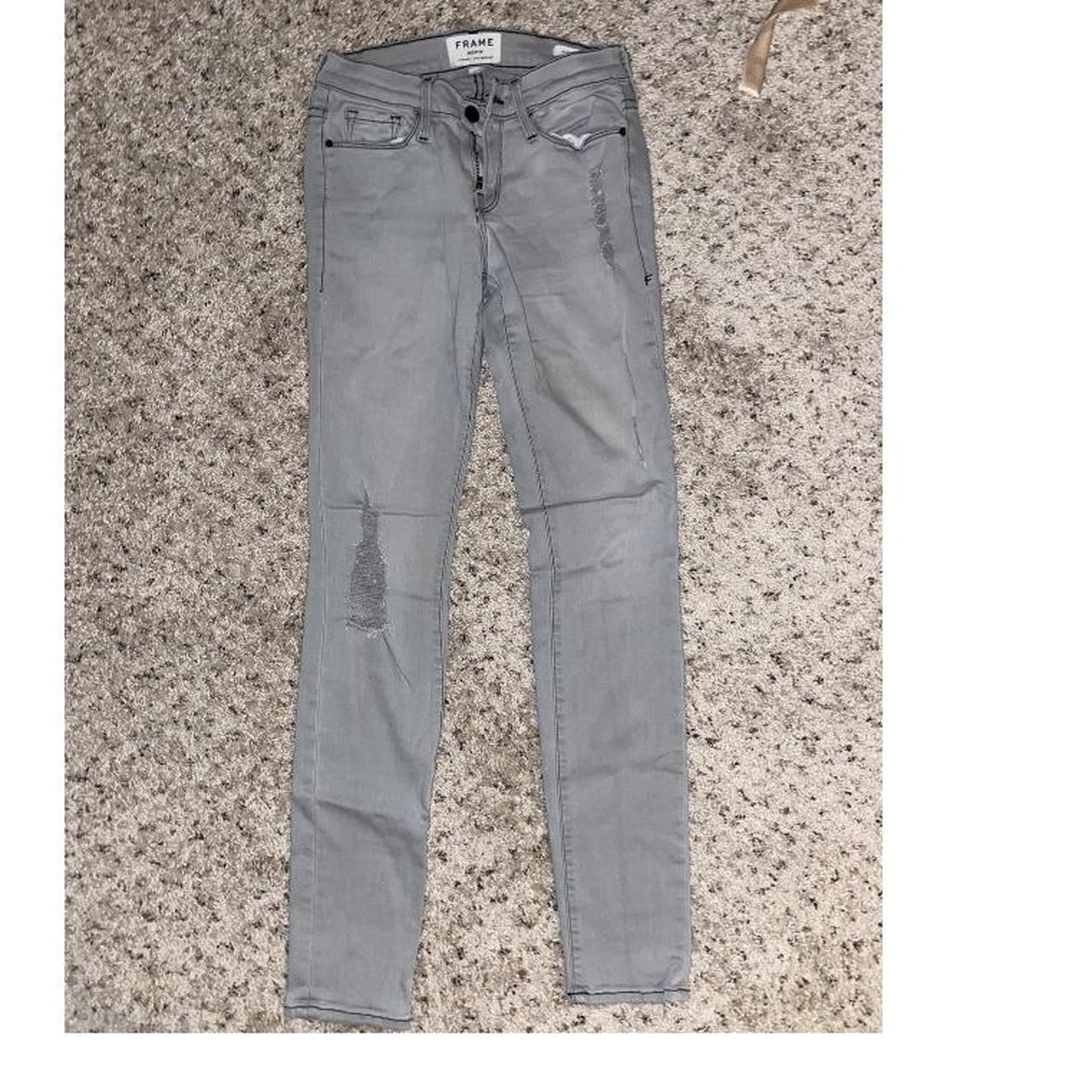 Frame Denim Gray Jeans Light gray color with black... - Depop