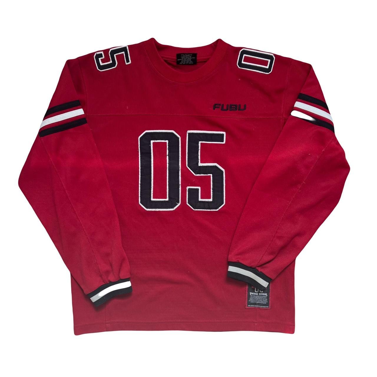 Vintage Fubu Red Long Sleeve 05 Varsity Jersey... - Depop