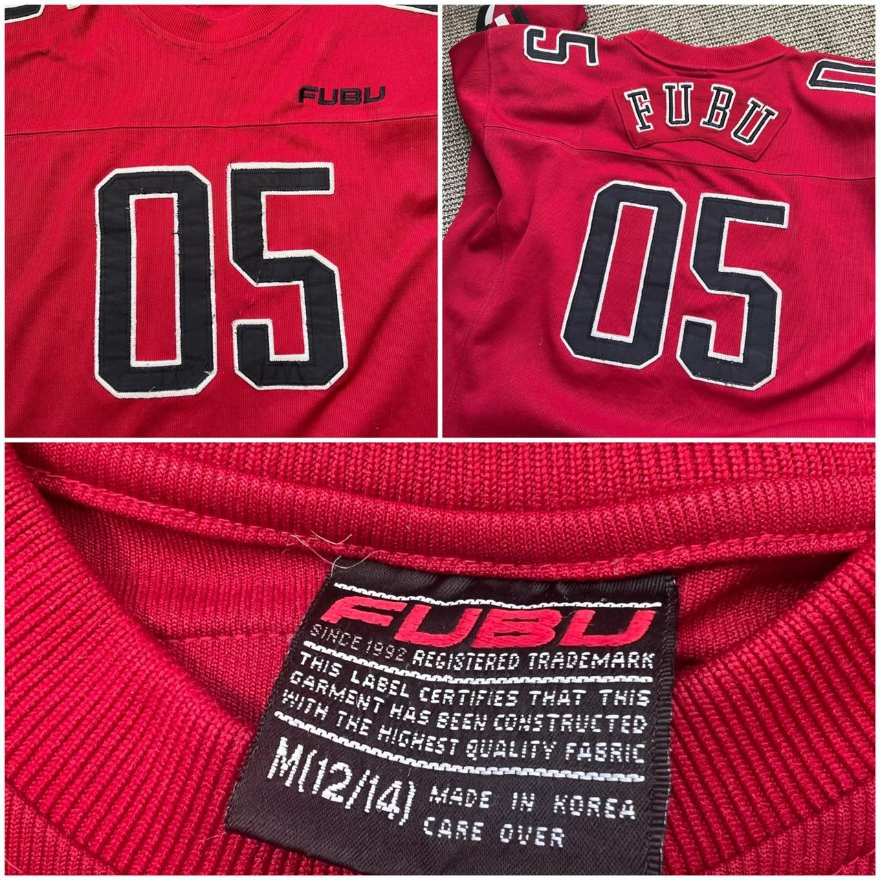 Vintage Fubu Red Long Sleeve 05 Varsity Jersey... - Depop