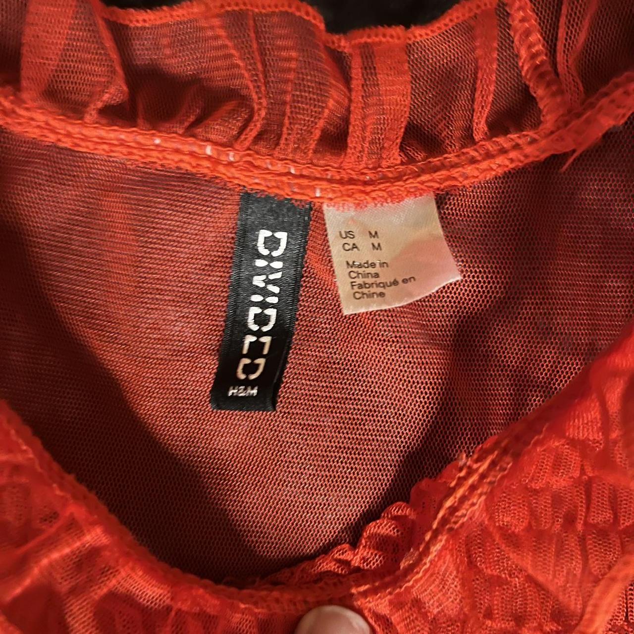 Divided Red Dress ️ Red sheer dress with a red... - Depop