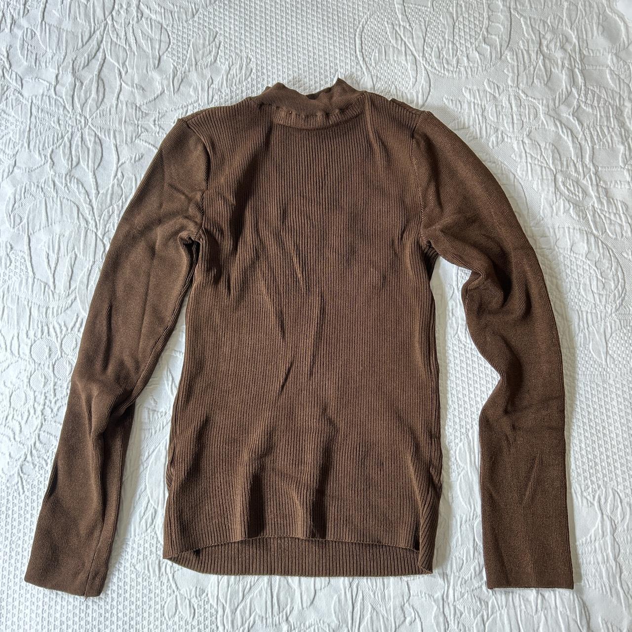 Topshop chocolate brown peep top. Size small. Peep... - Depop