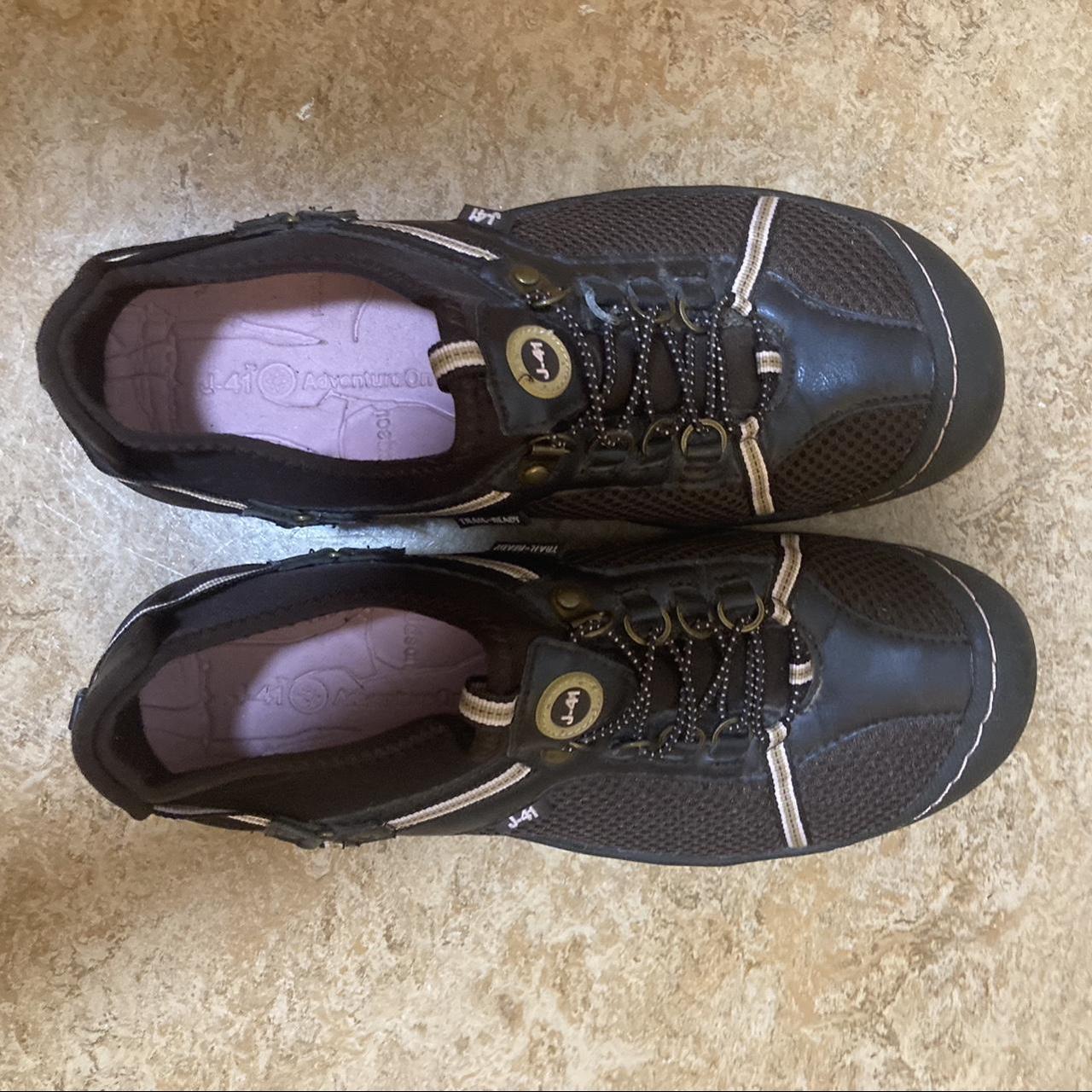 Super cute ballet core brown and pink slip on... - Depop