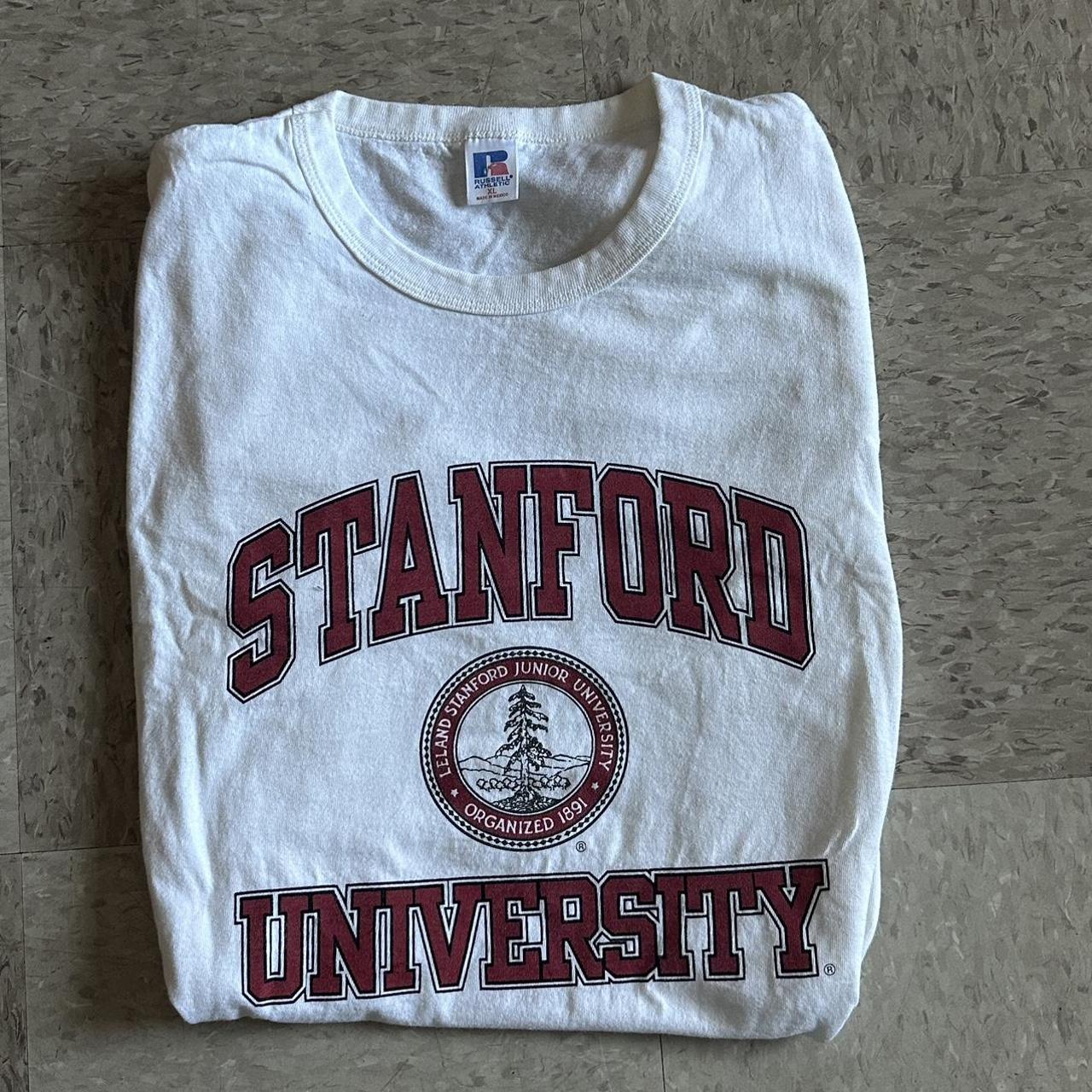 90-2000s stanford tee no stains rusell tag xl... - Depop