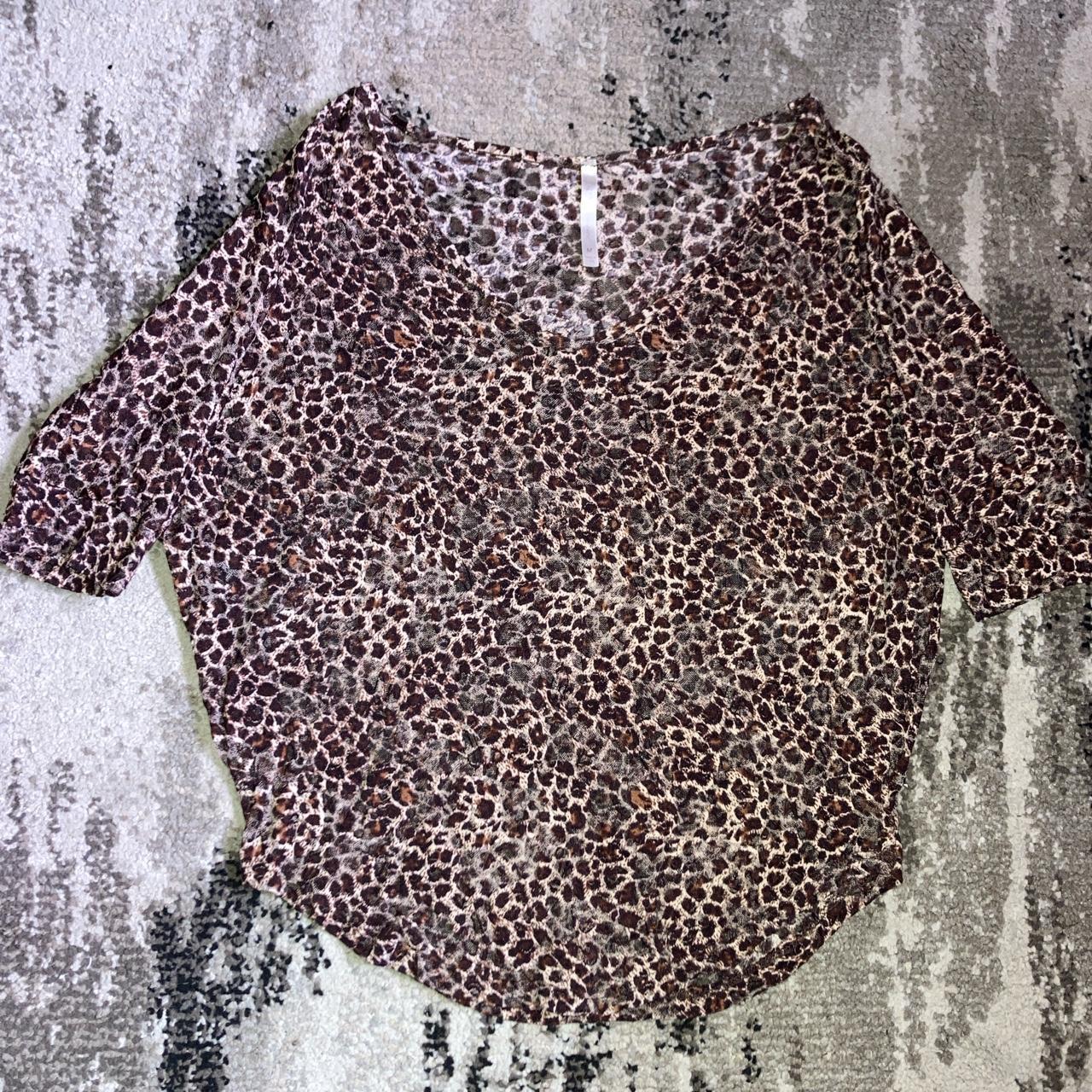 Vintage Lace Cheetah print top + all over lace... - Depop