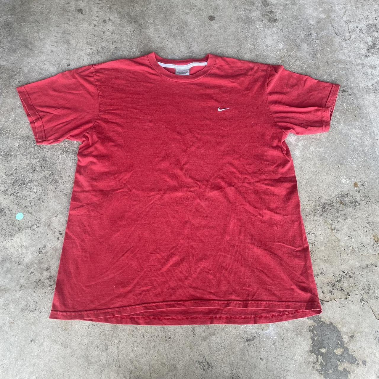 Y2K Red Nike Shirt tagged large Chest 22 Length... - Depop