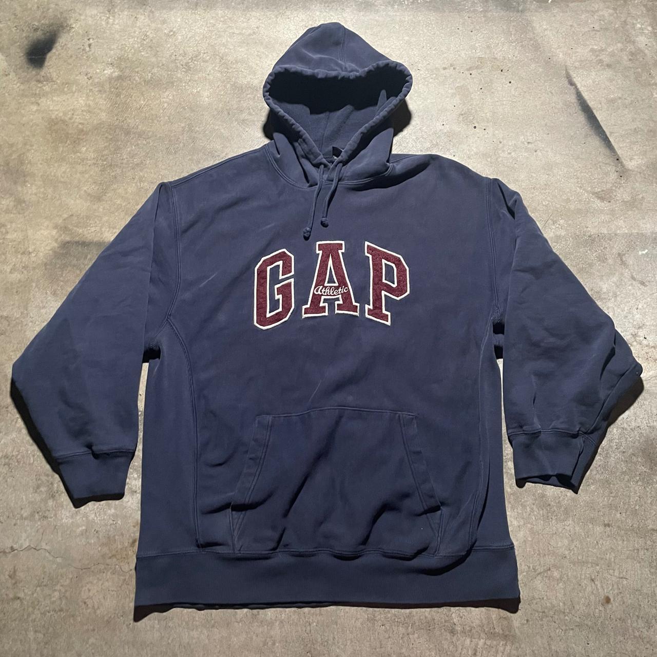 vintage gap athletic center logo hoodie tagged... - Depop