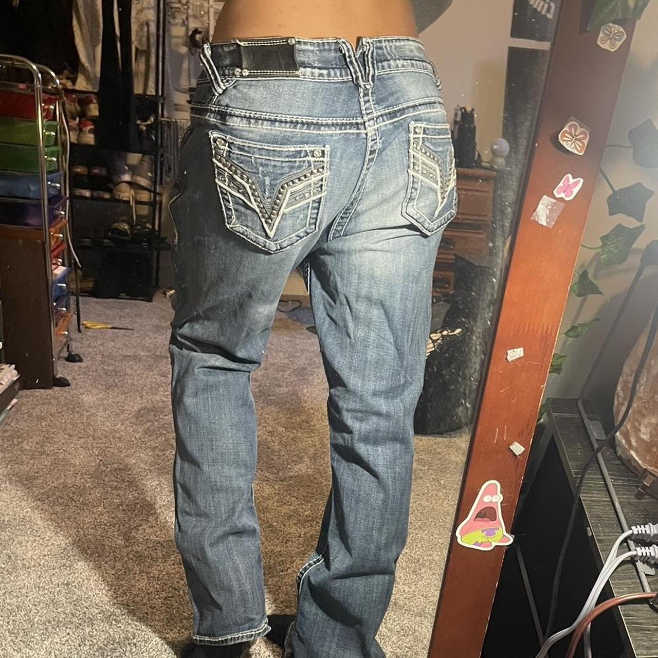 VIGOSS low rise jeans with rhinestones - Depop