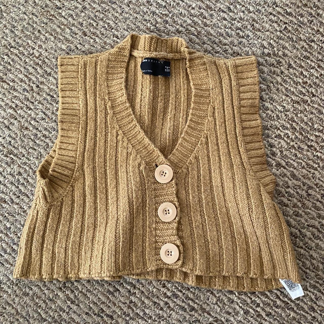 asos cropped yellow sweater vest soo cute and... - Depop