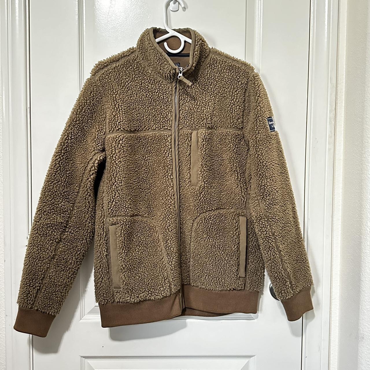 Abercrombie & Fitch brown sherpa jacket size medium!... - Depop