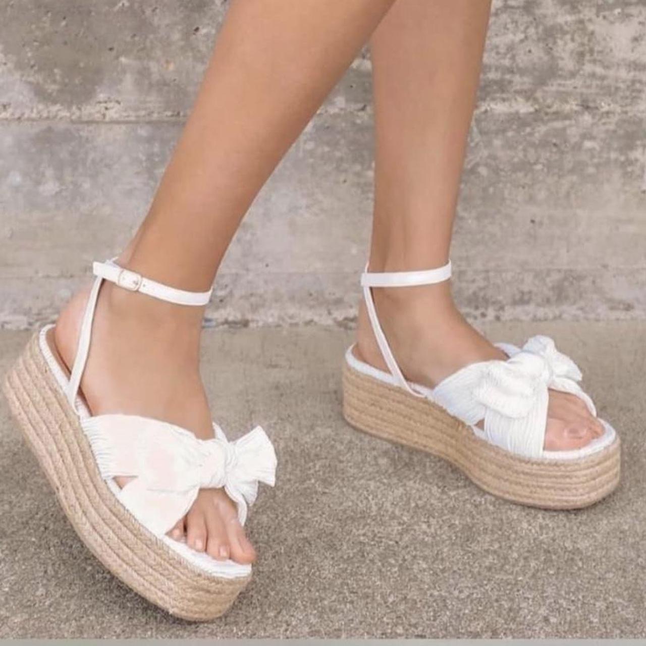 Lulu’s Rayanna White Espadrille’s Size 6.5, never... - Depop