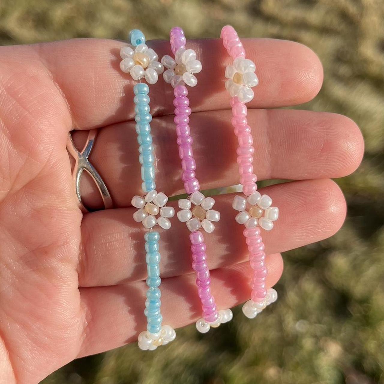 pack of 3 daisy chain bracelets 💙💗💜 •pinterest... - Depop