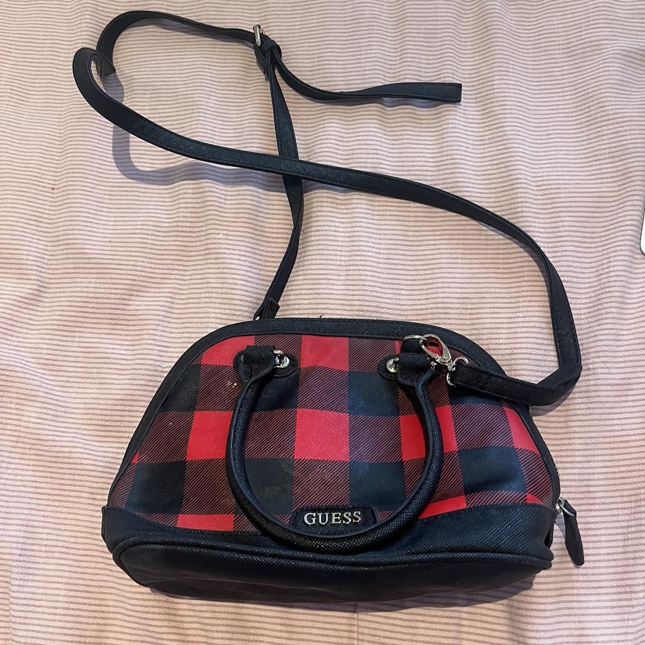guess buffalo check bag, good condition - Depop