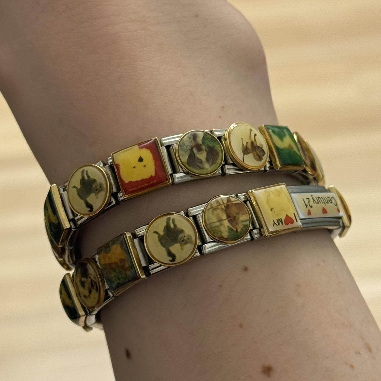 Vintage style Italian charm bracelet / module... | Depop