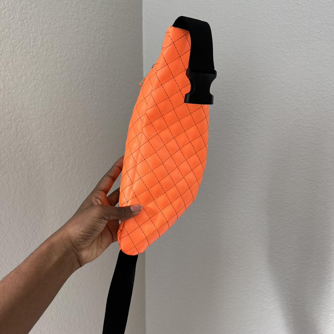 Orange quilted Fanny pack Has adjustable strap.... - Depop