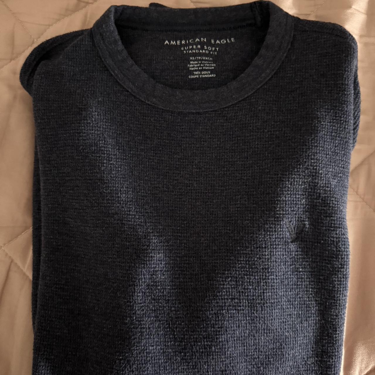navy american eagle knit long sleeve! men’s xs but... | Depop