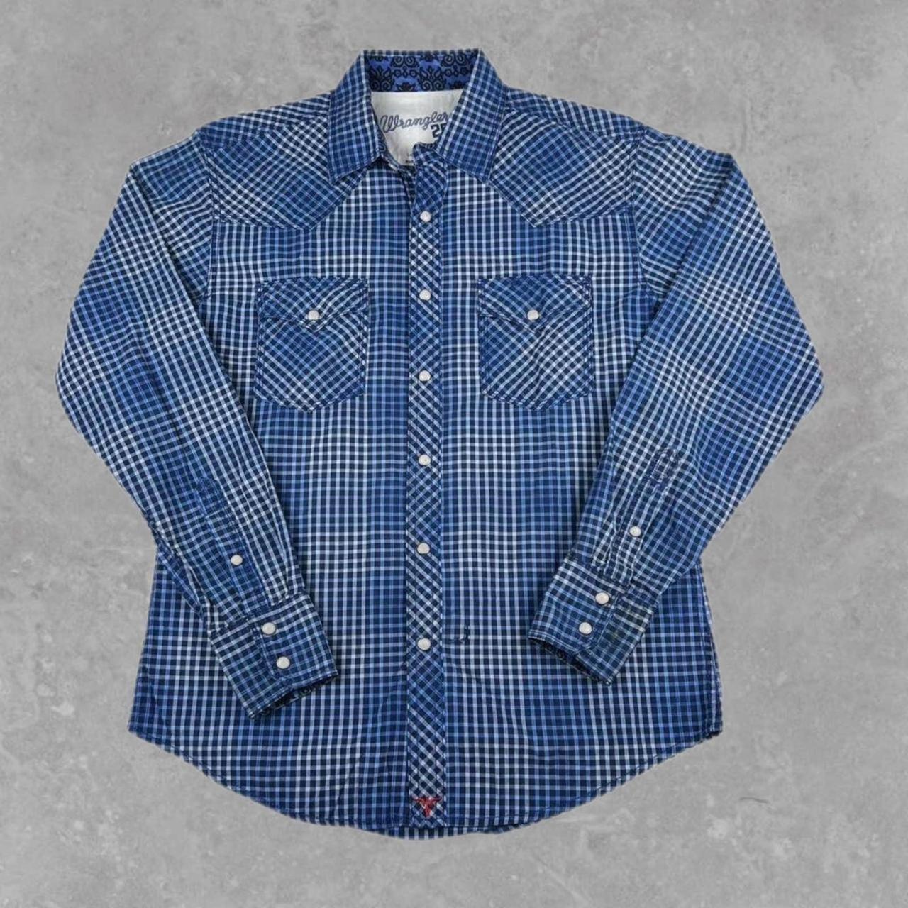 Blue Plaid Western Shirt About this item: This is a... - Depop