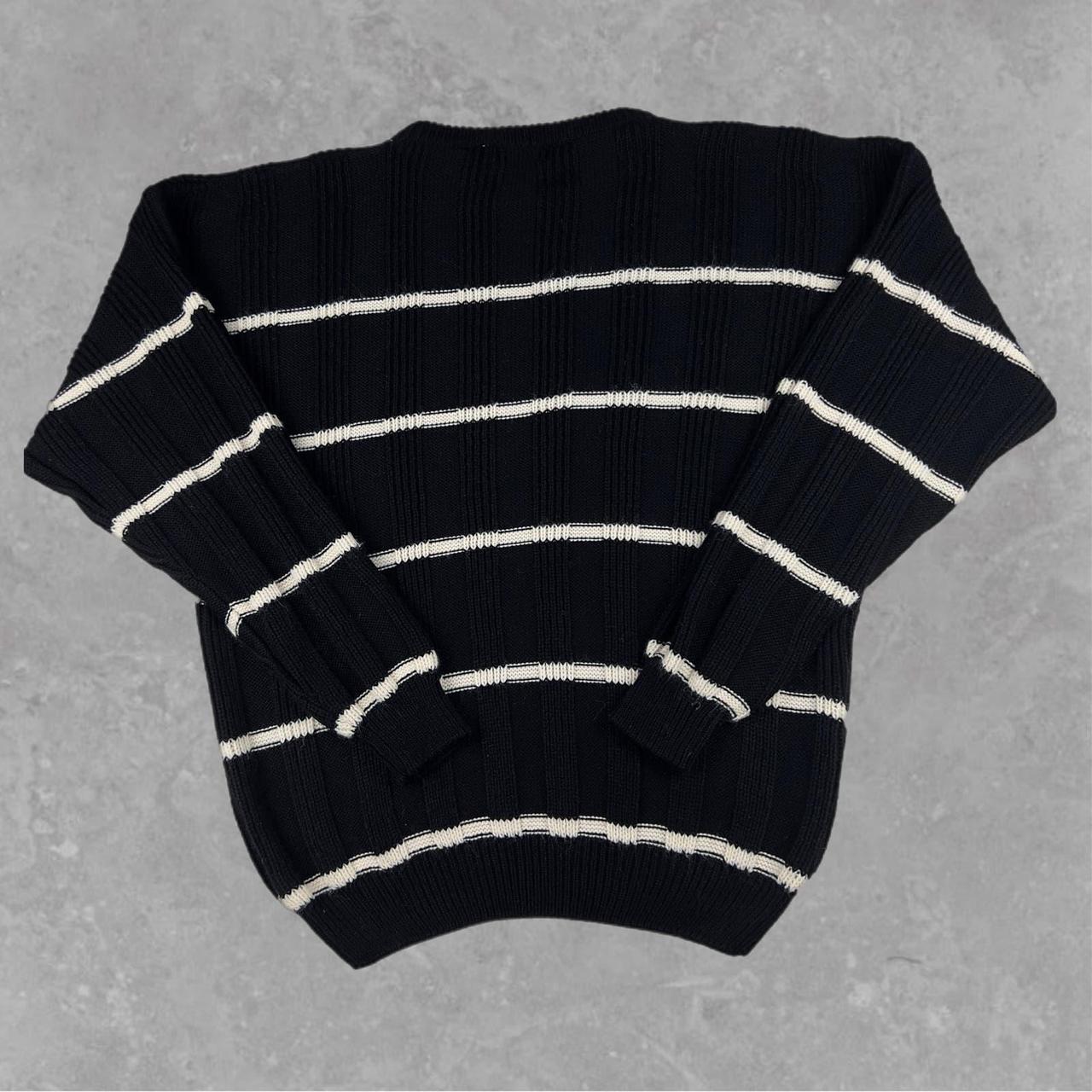 Black & White Striped Sweater Graphix Sweater About... - Depop