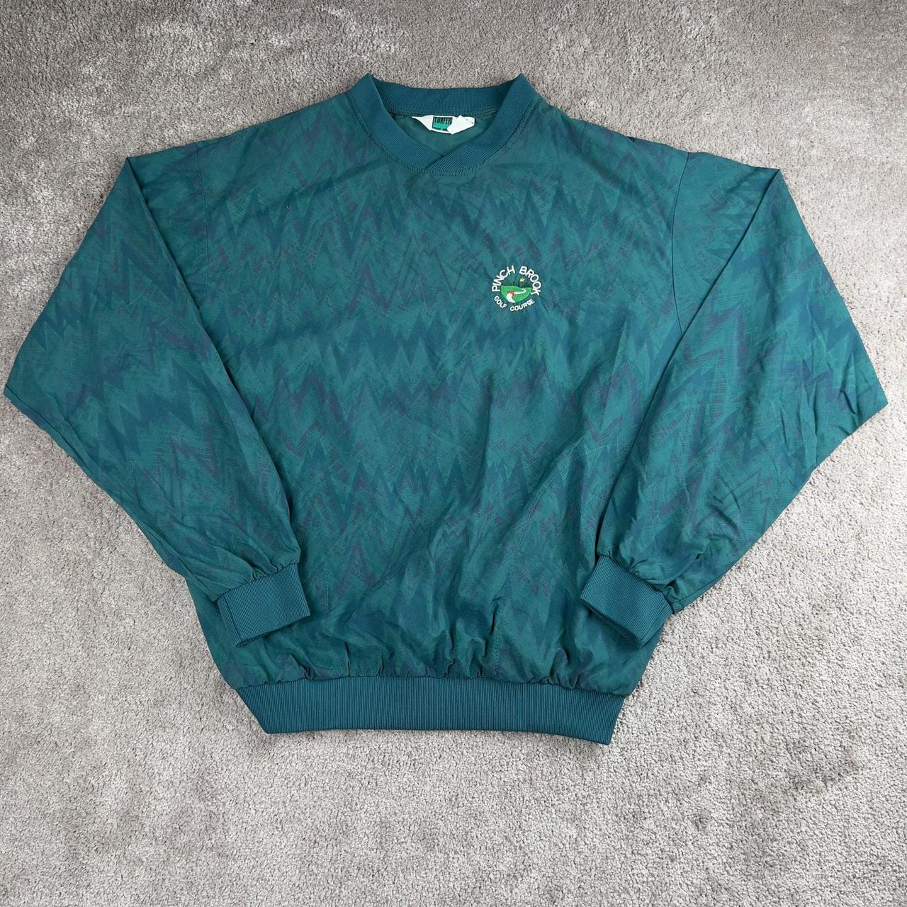 Turfer Blue Green Pinch Brook Golf Course Pullover... | Depop