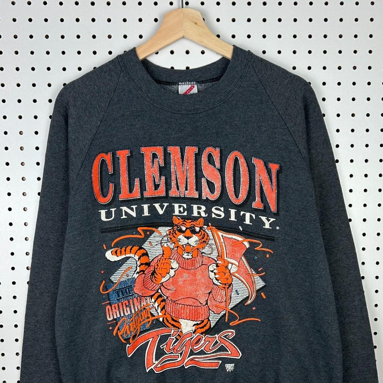 Clemson Tigers Original Partying Crewneck Sweatshirt... - Depop