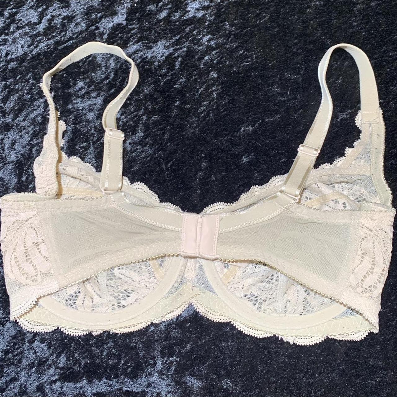 Cream Lace Bra Minor signs of wear; overall great... - Depop